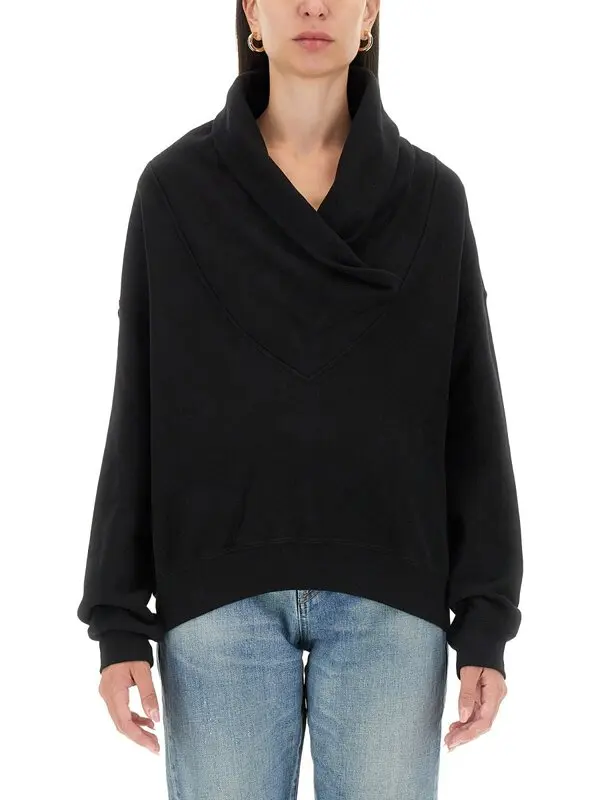 Saint Laurent Cotton Blend Sweatshirt - Black