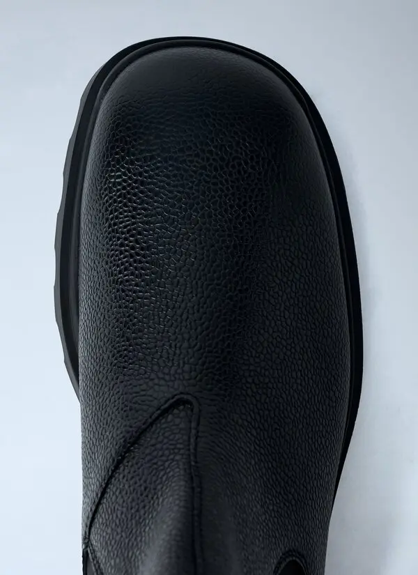 Prada Stamped Leather Chelsea Boots