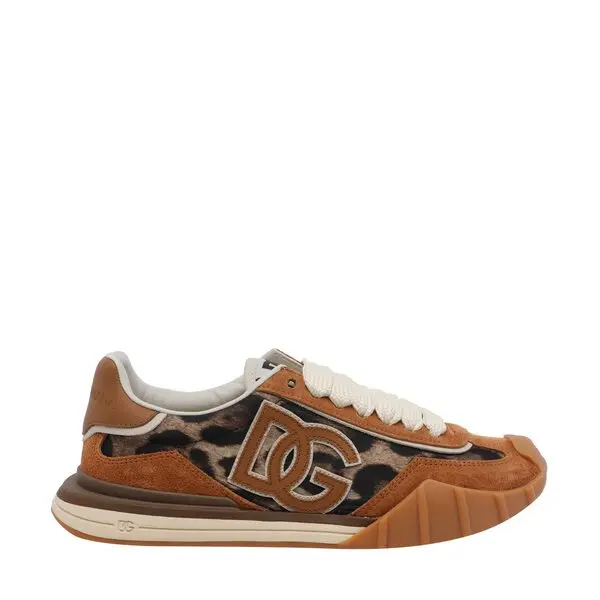 Dolce & Gabbana Dg Athletic Sneakers With Animal Print - Brown