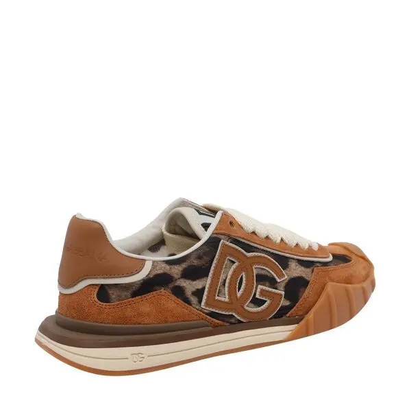Dolce & Gabbana Dg Athletic Sneakers With Animal Print - Brown
