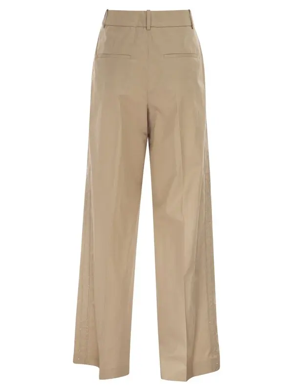 Peserico Tailored Stretch Cotton Trousers With Pleats