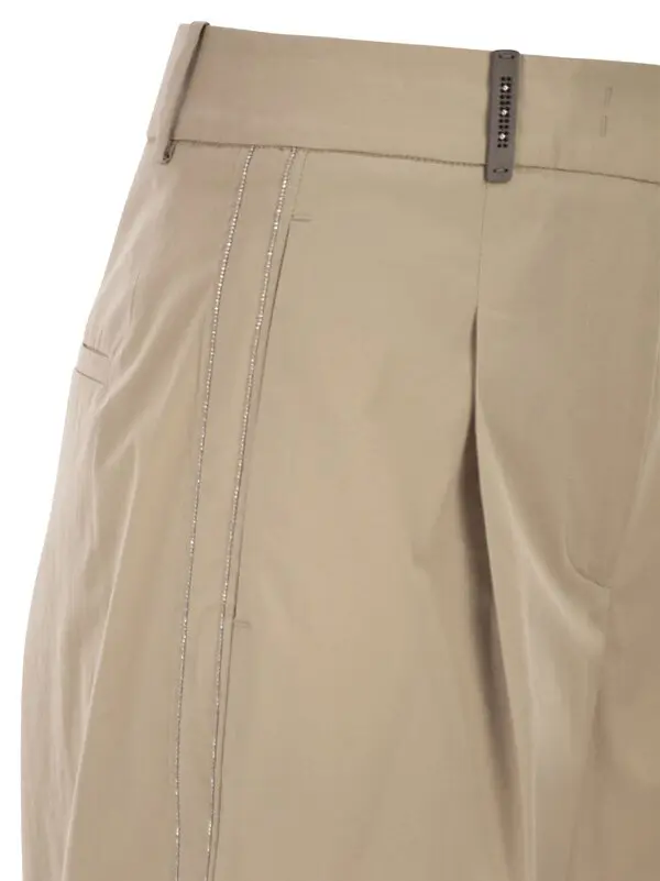 Peserico Tailored Stretch Cotton Trousers With Pleats