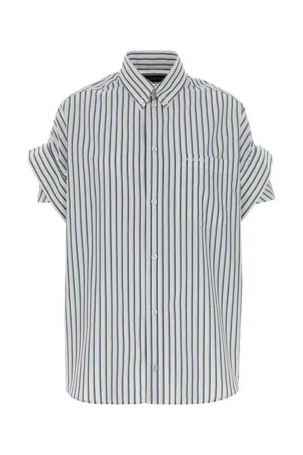 Balenciaga Embroidered Poplin Oversize Shirt - Multicolor