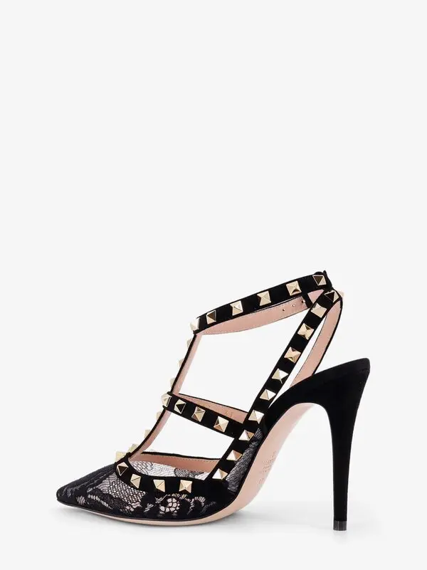 Valentino Garavani Rockstud Suede And Lace Pumps - Multicolor
