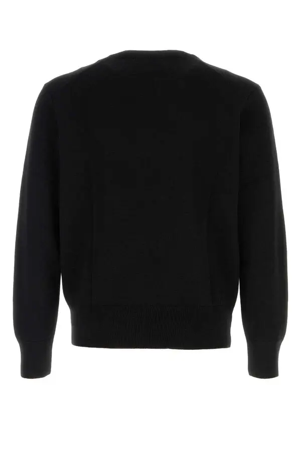 AMI Paris Crew Neck Merino Wool Sweater - Black