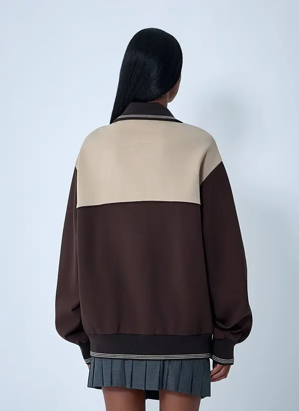 Miu Miu Contrast Panel Zip-up Jacket