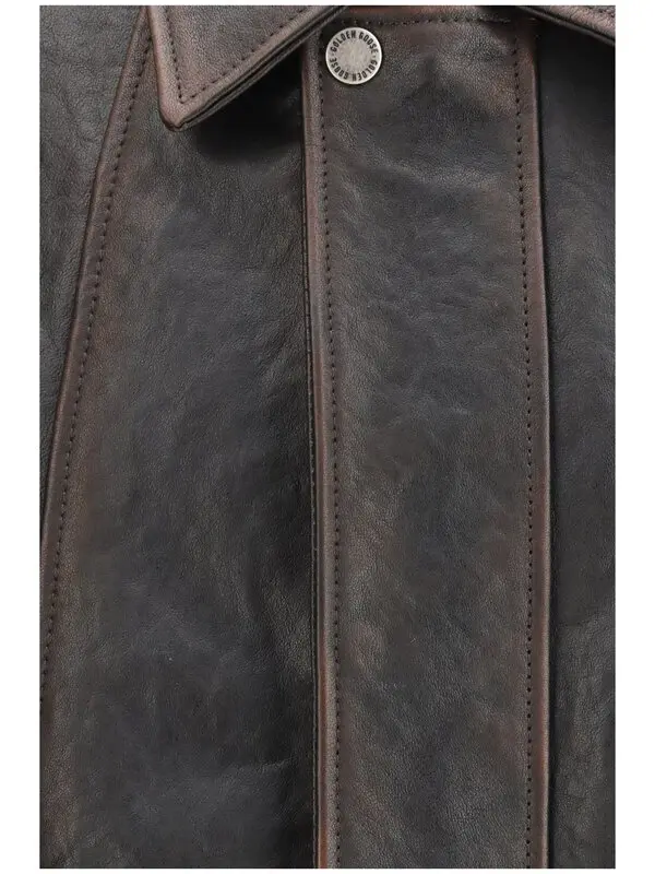 GOLDEN GOOSE Nappa Leather Bomber Jacket - Brown