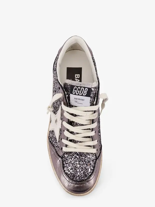 GOLDEN GOOSE Ball Star Glittered Leather Sneakers