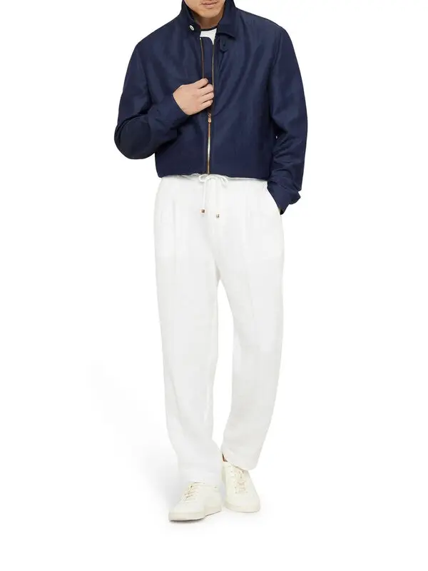 Brunello Cucinelli Linen Trousers With Drawstring