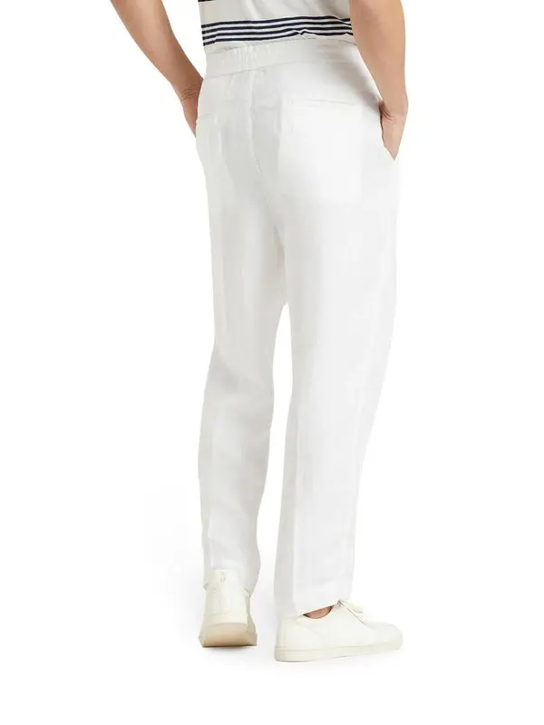 Brunello Cucinelli Linen Trousers With Drawstring