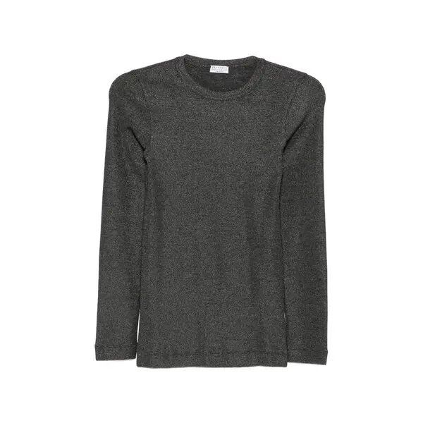 Brunello Cucinelli Long Sleeve Crewneck Top
