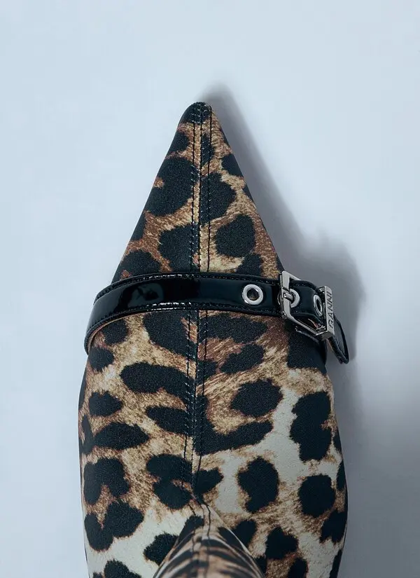 GANNI Leopard Eyelets Slouchy High Shaft Boots