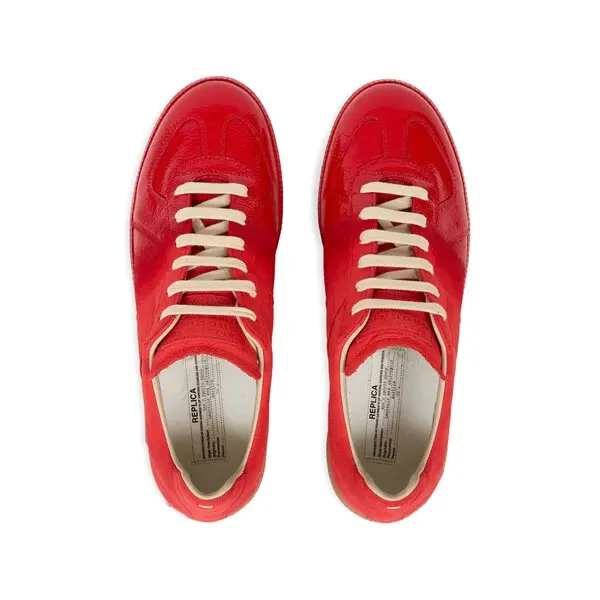 MAISON MARGIELA Patent Leather Low-top Sneakers - Red