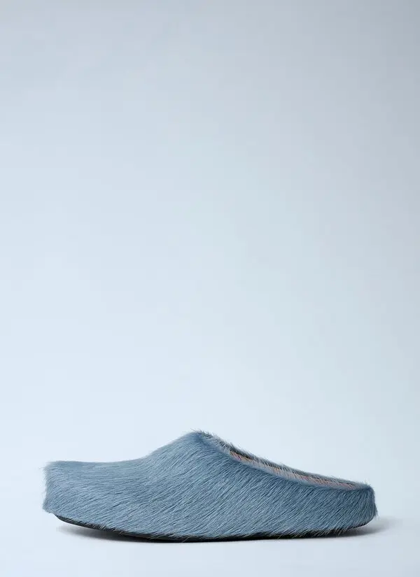 Marni Fussbett Mules In Brushed Leather Fur