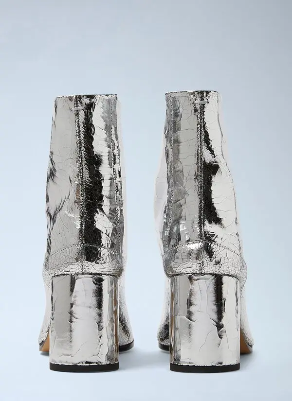 MAISON MARGIELA Metallic Tabi Block Heel Boots