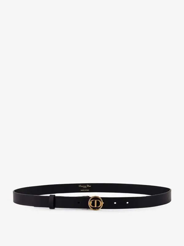 Dior Leather Belt With Monogram Logo - Multicolor