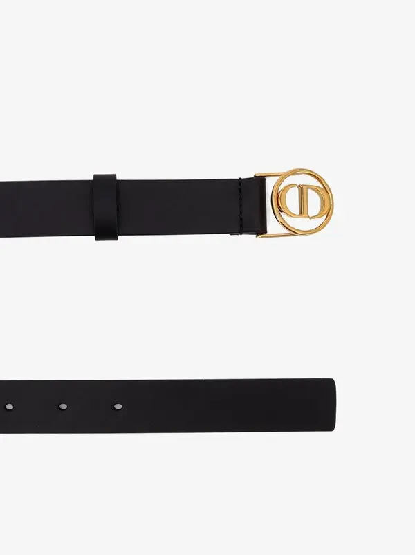 Dior Leather Belt With Monogram Logo - Multicolor