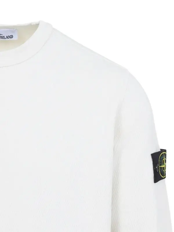 Stone Island Mesh Stitch Organic Cotton Fleece Sweatshirt - Multicolor