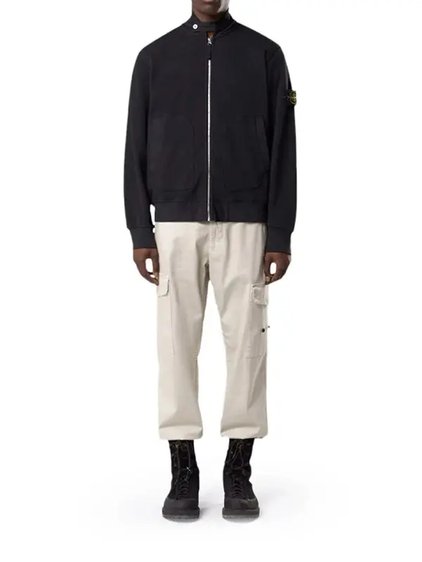 Stone Island Mesh Stitch Organic Cotton Fleece Sweatshirt - Multicolor