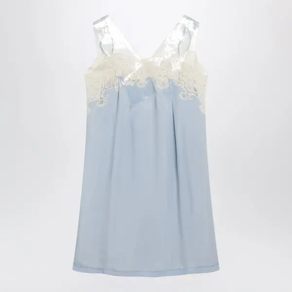 MAISON MARGIELA Taped Slip Dress In Cupro Light - Blue