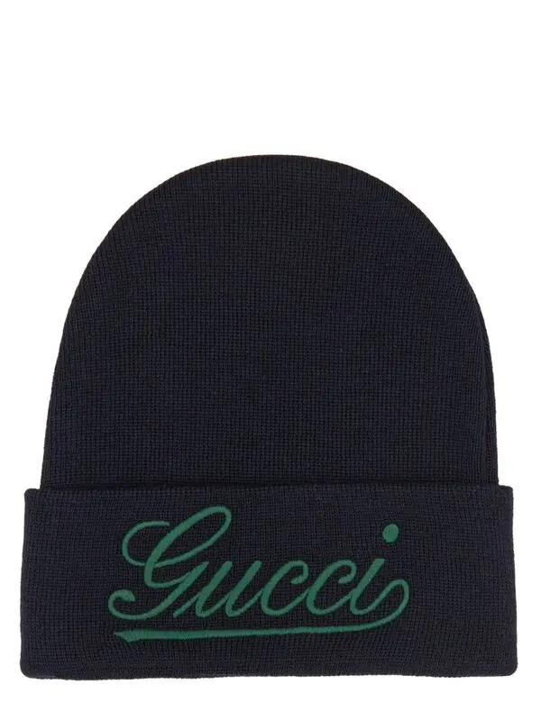 Gucci Embroidered Beanie - Blue