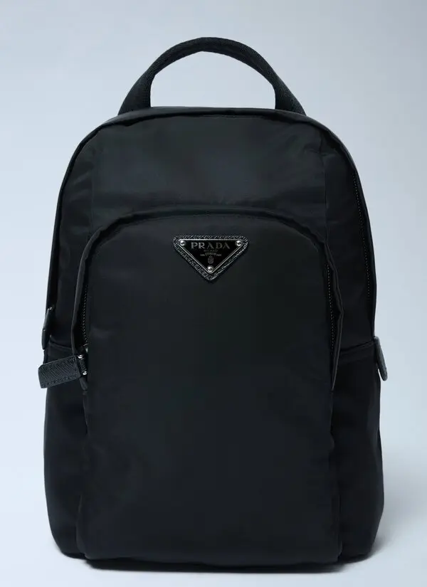 Prada Re-nylon Backpack With Leather Trims