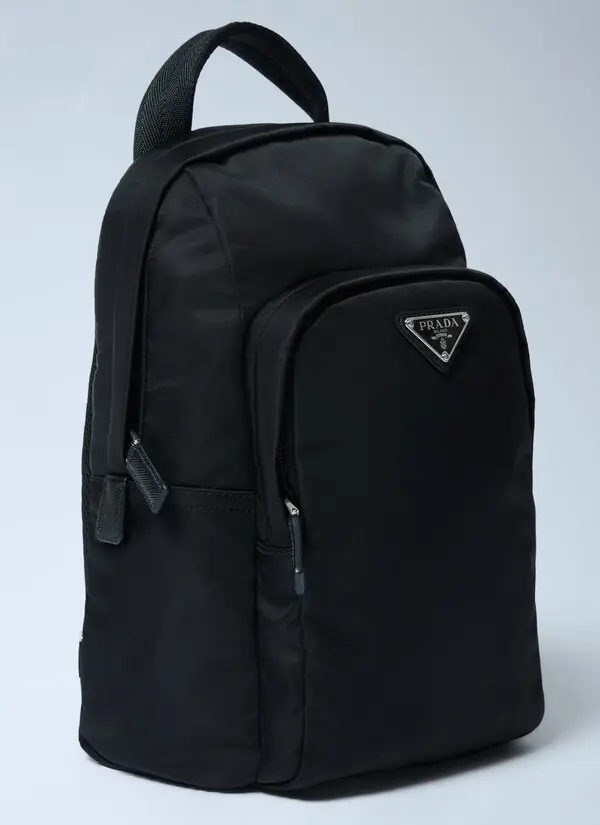 Prada Re-nylon Backpack With Leather Trims