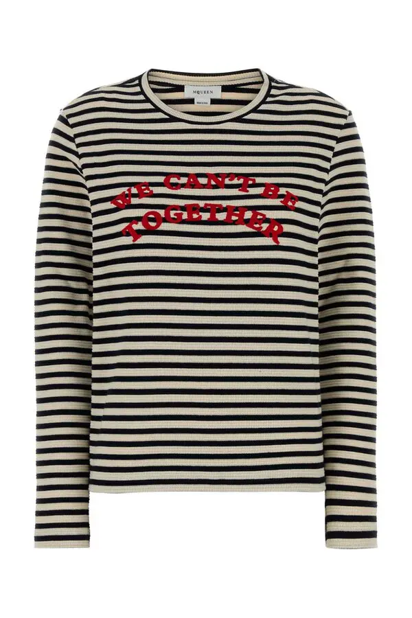 Alexander McQueen Embroidered Stretch Cotton T-shirt - Multicolor