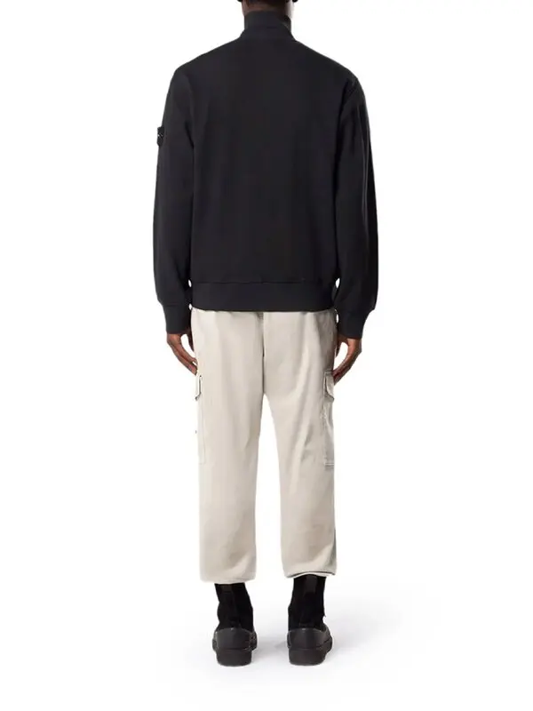 Stone Island Mesh Stitch Organic Cotton Fleece Sweatshirt