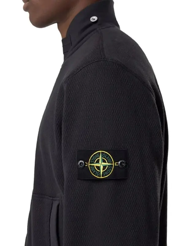 Stone Island Mesh Stitch Organic Cotton Fleece Sweatshirt