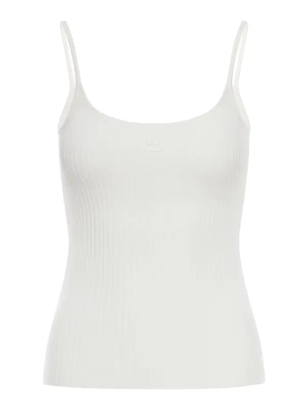 COURREGES Rib Knit Tank Top - White