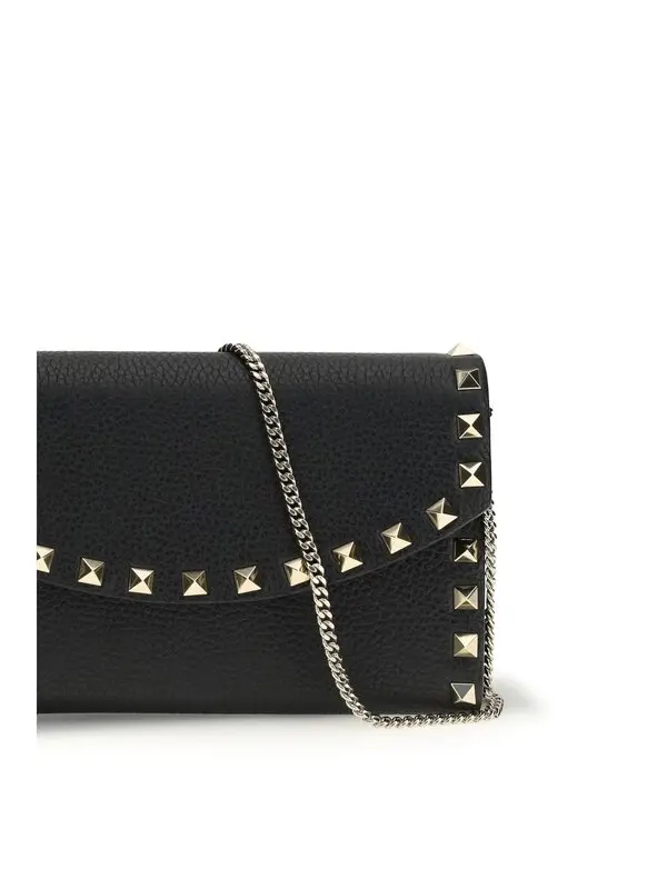 Valentino Garavani Rockstud Chain Wallet - Black