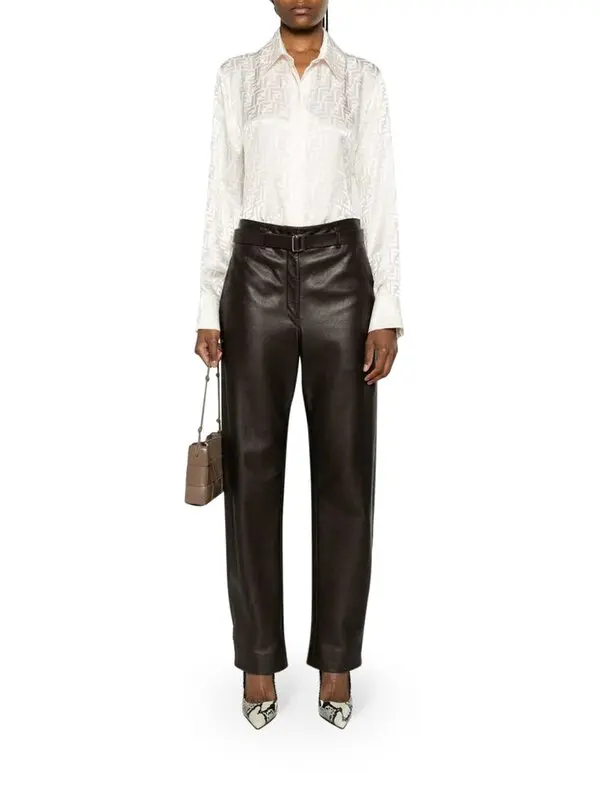 Fendi Ff Jacquard Silk Crepe Shirt
