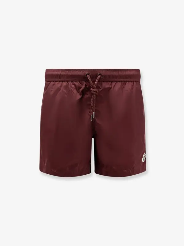Moncler Nylon Swim Trunks With Logo Detail - Multicolor