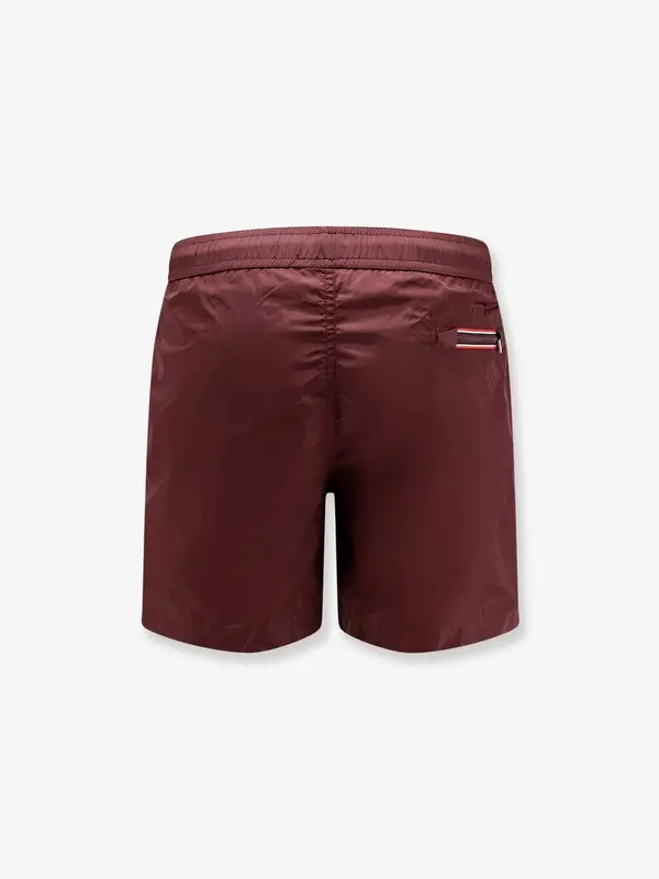 Moncler Nylon Swim Trunks With Logo Detail - Multicolor
