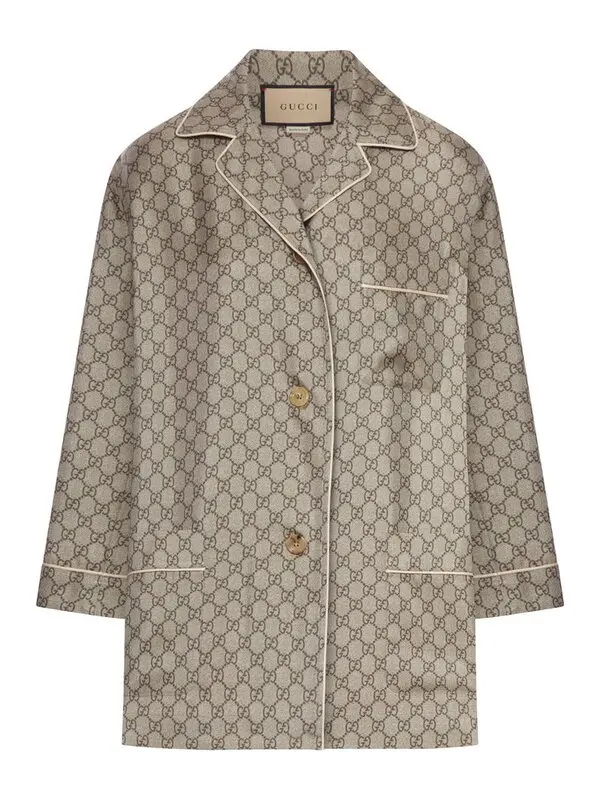 Gucci Gg Supreme Print Silk Shirt