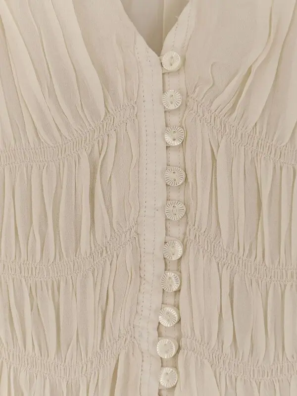 Isabel Marant Étoile V-neck Long Sleeve Maxi Dress - Cream