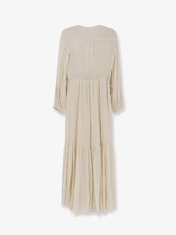 Isabel Marant Étoile V-neck Long Sleeve Maxi Dress - Cream