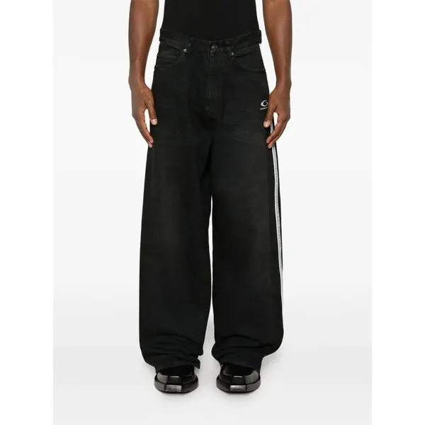 Balenciaga Wide-leg Jeans With Side Stripe Detail