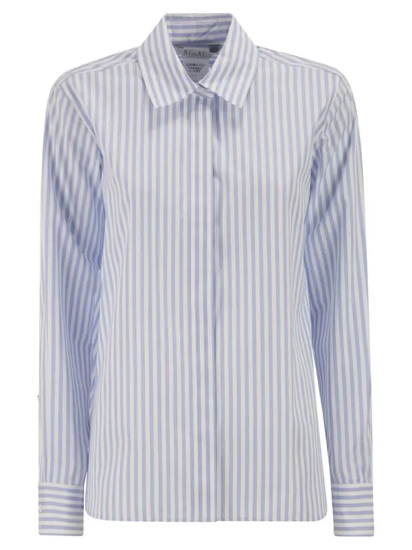 Max Mara Maccenni Striped Poplin Shirt - Blue