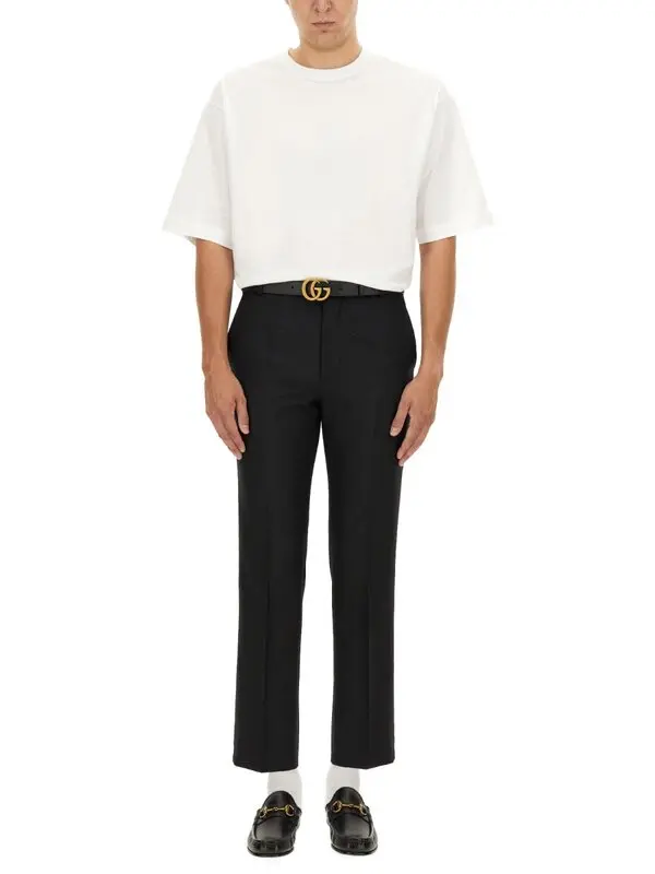 Gucci Wool Blend Twill Tailored Pants