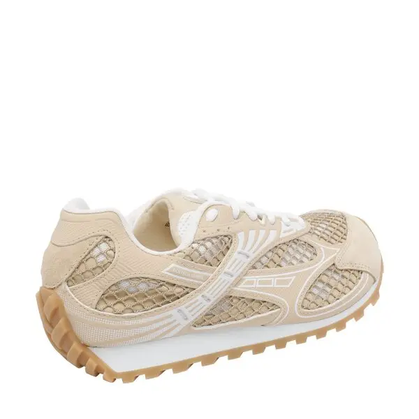 Bottega Veneta Orbit Sneakers With Mesh Detail - Cream