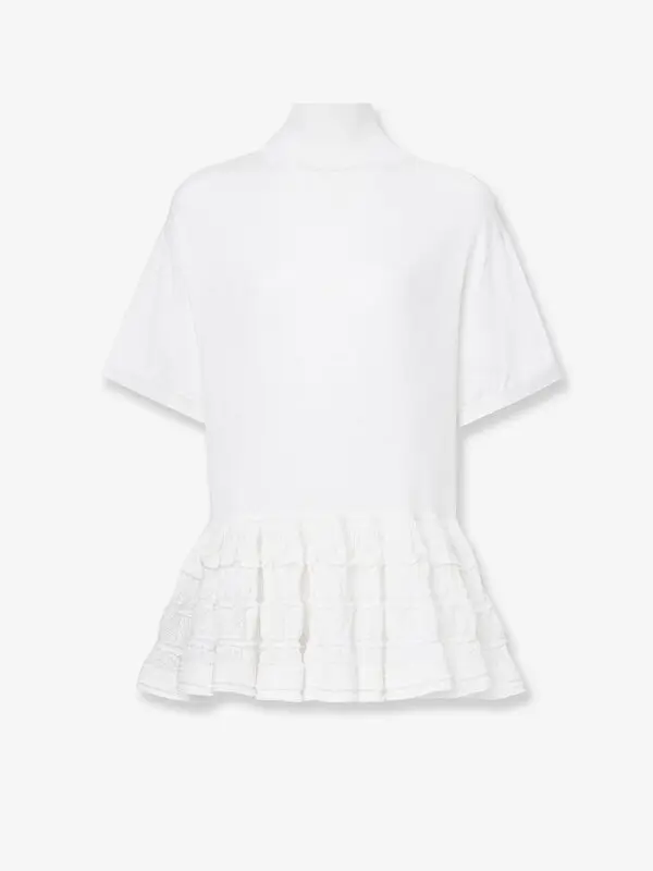 Alaïa Peplum Virgin Wool Sweater - Multicolor