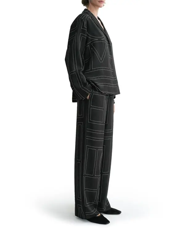 TOTEME Silk Monogram Shirt - Black