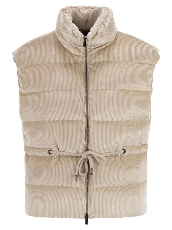 Peserico Down And Viscose Velvet Waistcoat - Multicolor