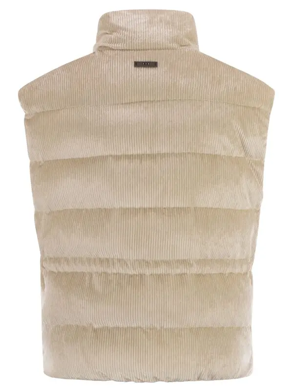 Peserico Down And Viscose Velvet Waistcoat - Multicolor
