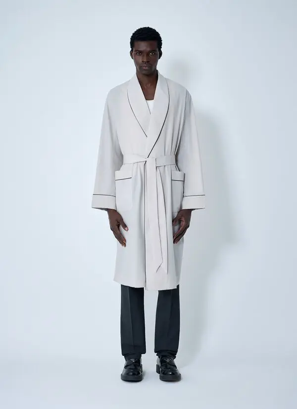 Prada Limestone Robe Coat - Cream