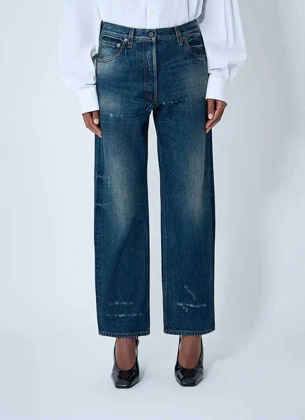 Prada Relaxed Fit Distressed Denim Jeans