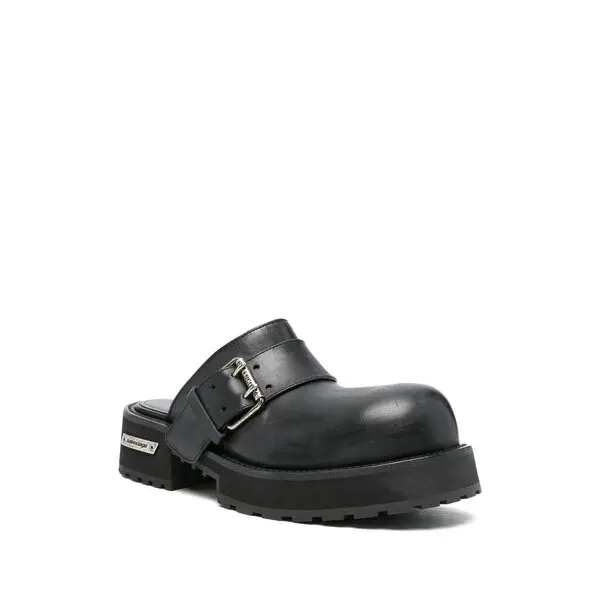 Balenciaga Leather Buckled Clogs