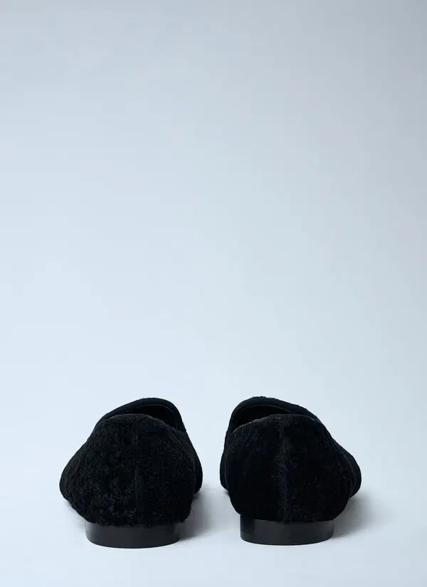 TOTEME Shearling-lined Suede Loafers - Black